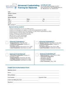 LIT USA Registration Form ACTD Dec 19 | Live Implant Training ™ Work on ...